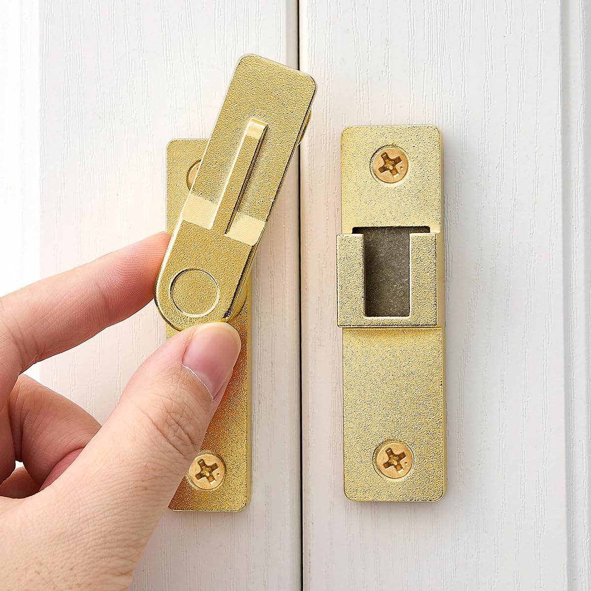 Snapklik.com : 180 Degree Flip Barn Door Lock, Gold Heavy Duty Gate ...