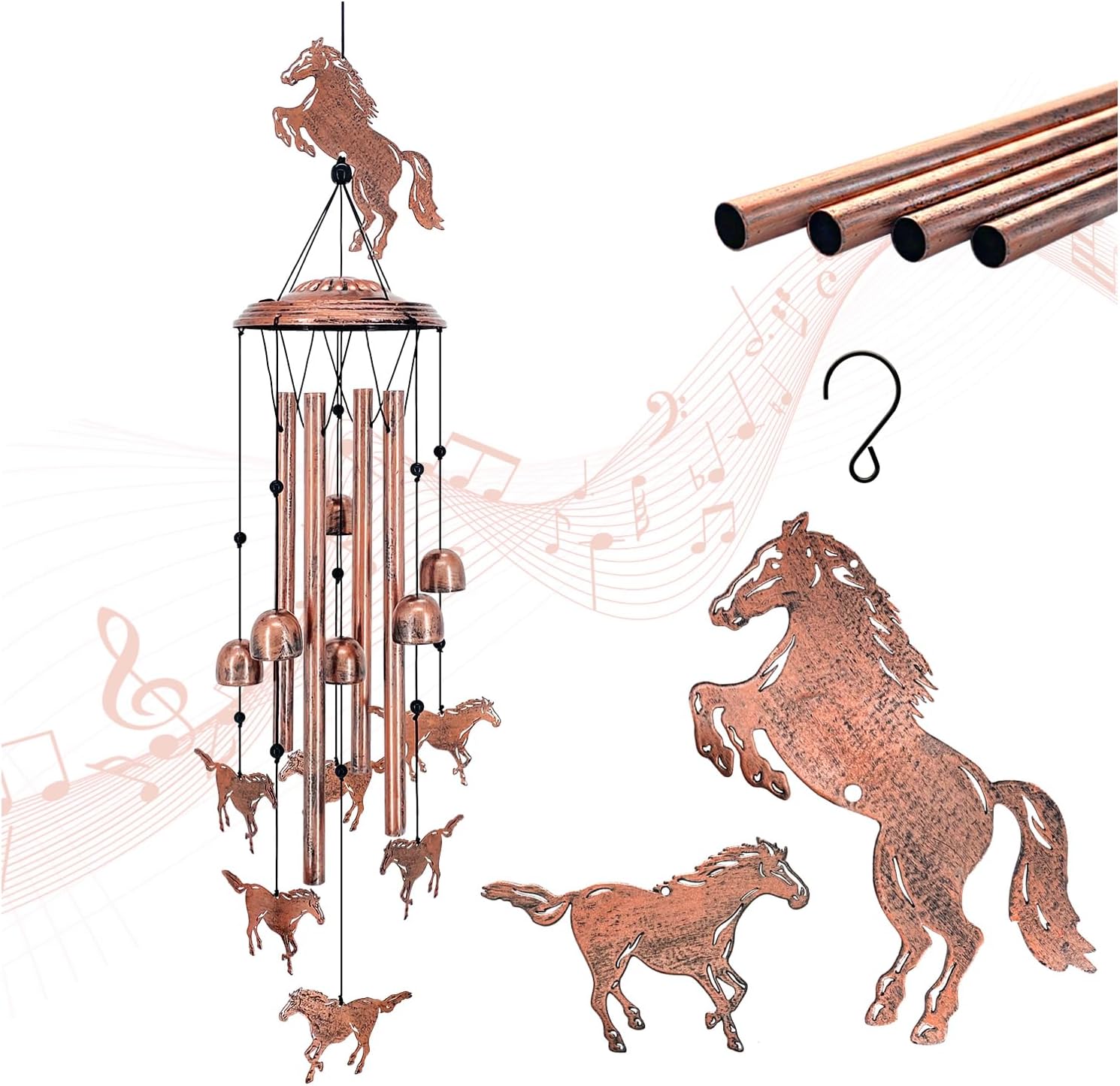 Amazon.com : Sunset Vista Designs Farm Fresh Wind Chime, 40-Inch, Horse ...