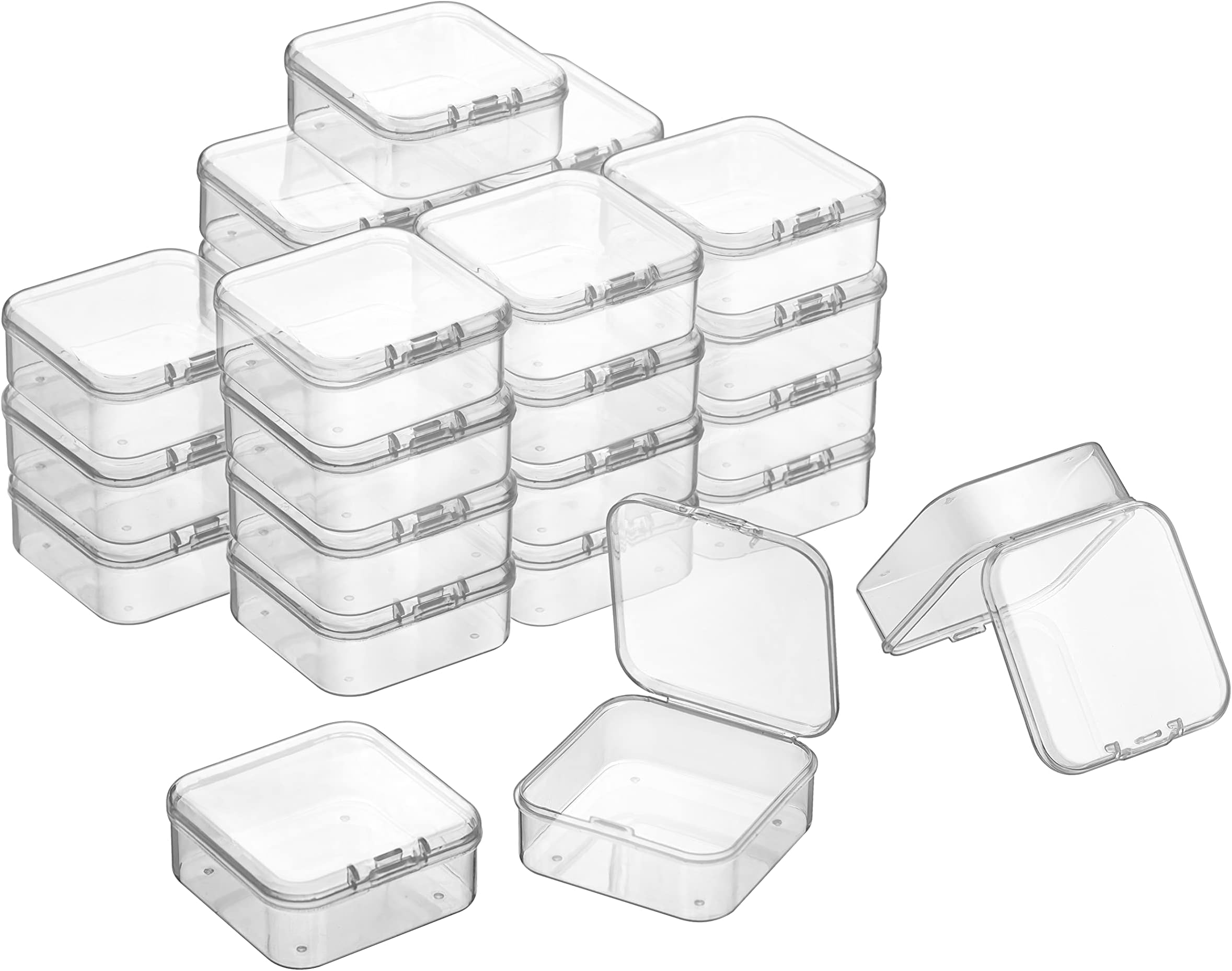 Amazon.com: SATINIOR 100 Pcs Clear Plastic Beads Storage Containers Box ...