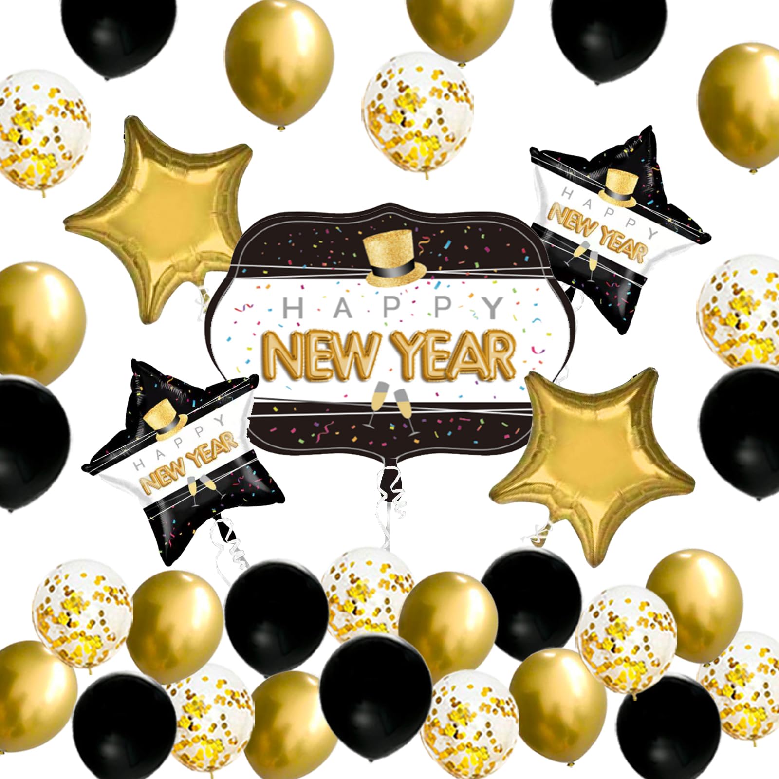 Amazon.com: JOJO FLY New Years Eve Party Decorations Kit, Happy New ...