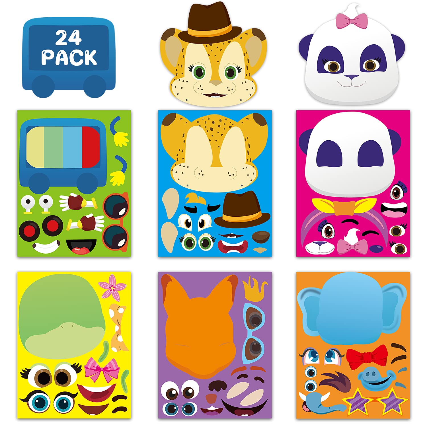 Buy Haooryx 24 Sheets Word Party Make a face Stickers, Make Your Own ...