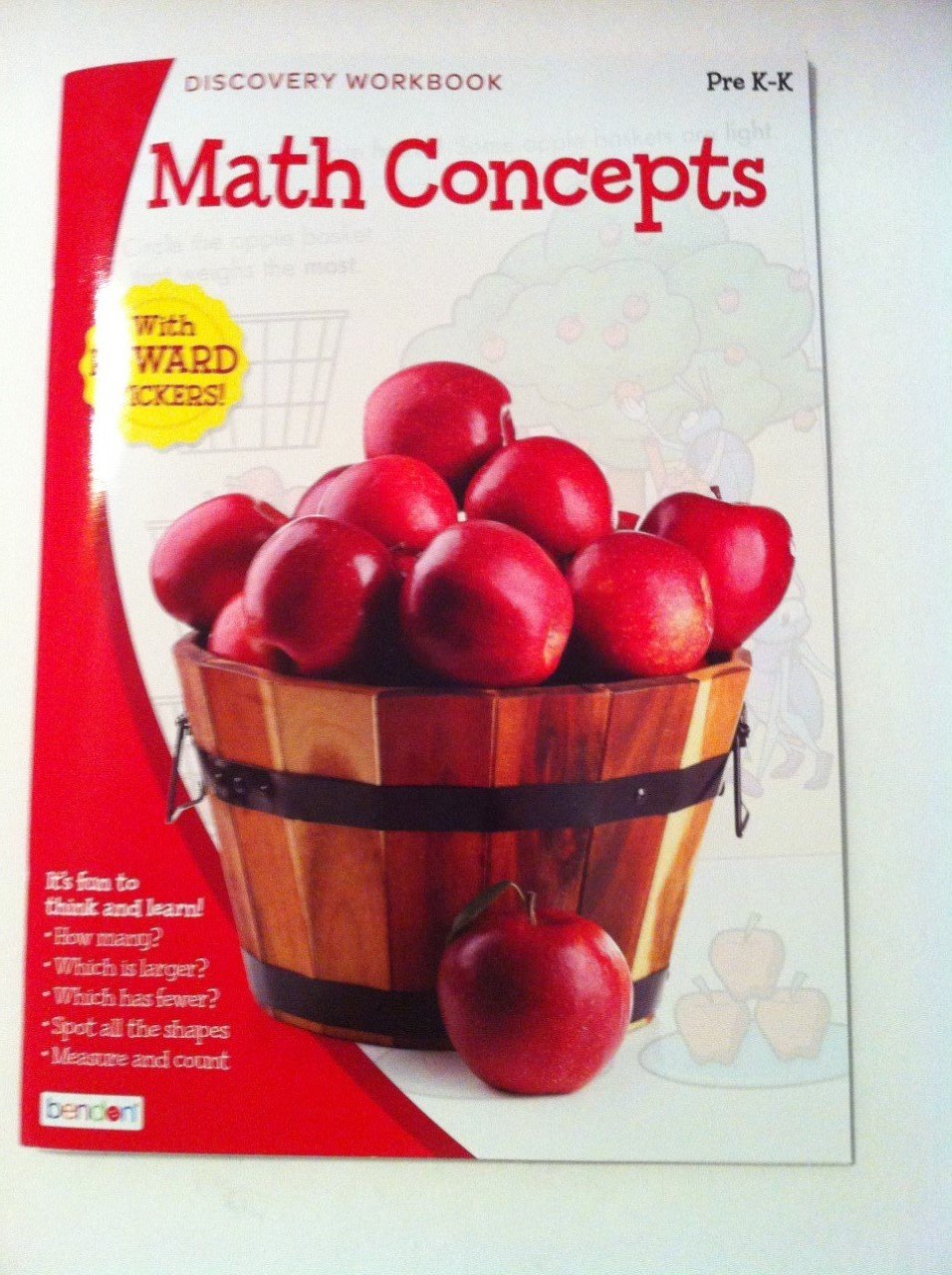 "Discovery Workbook - Math Concepts" with Reward Stickers - Pre K-K ...