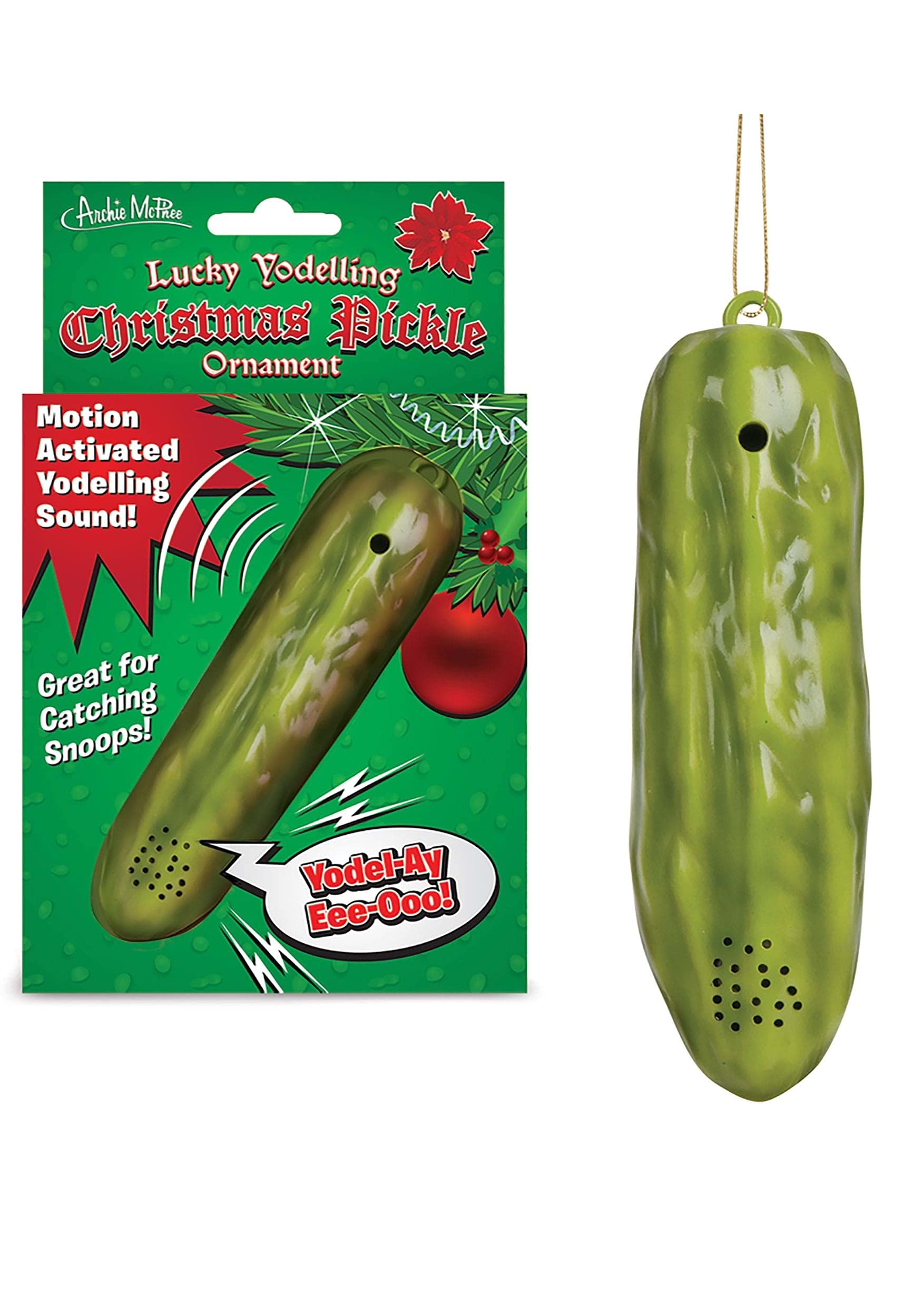 Accoutrements Lucky Electronic Yodelling Pickle Holiday Ornament ...