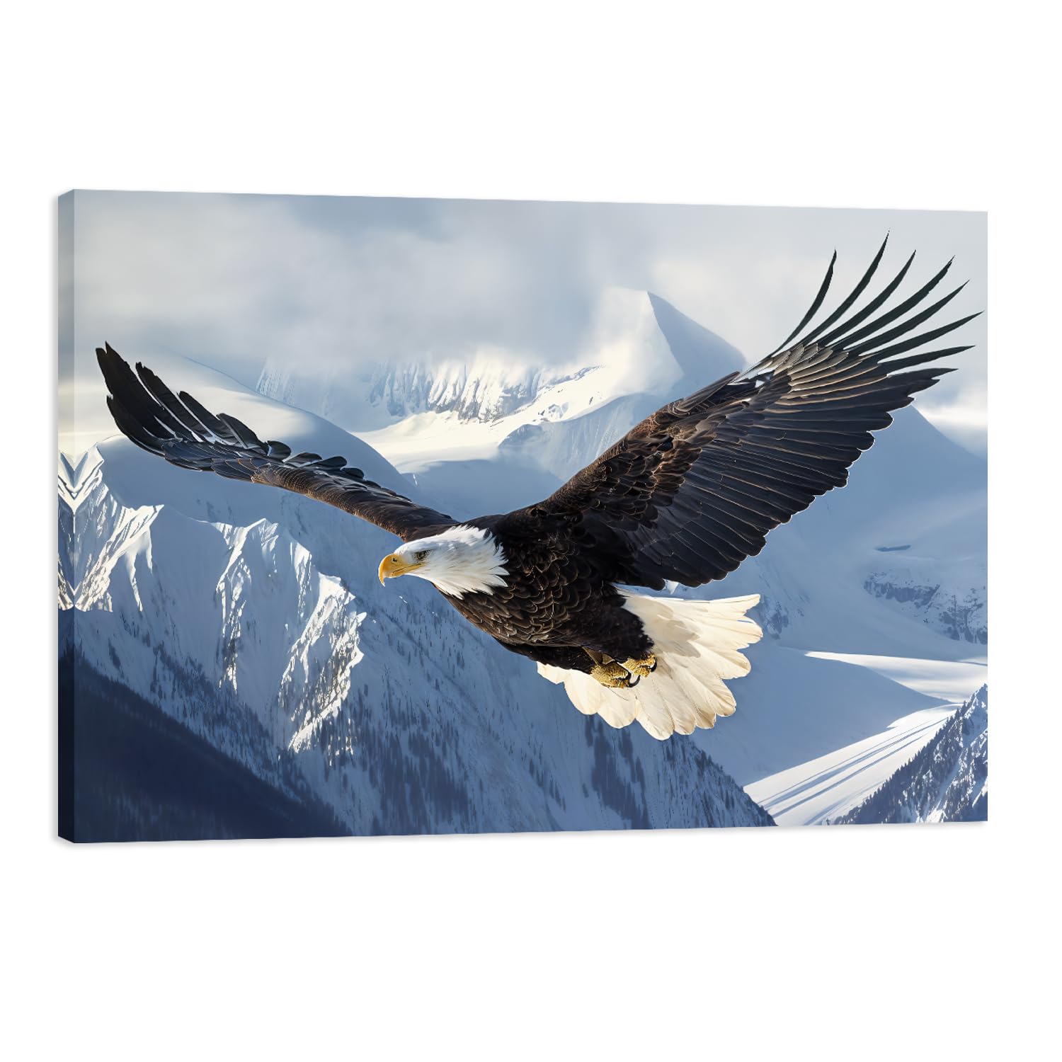 Amazon.com: MODOJOART Eagle Canvas Wall Art, Flying Eagle Painting ...
