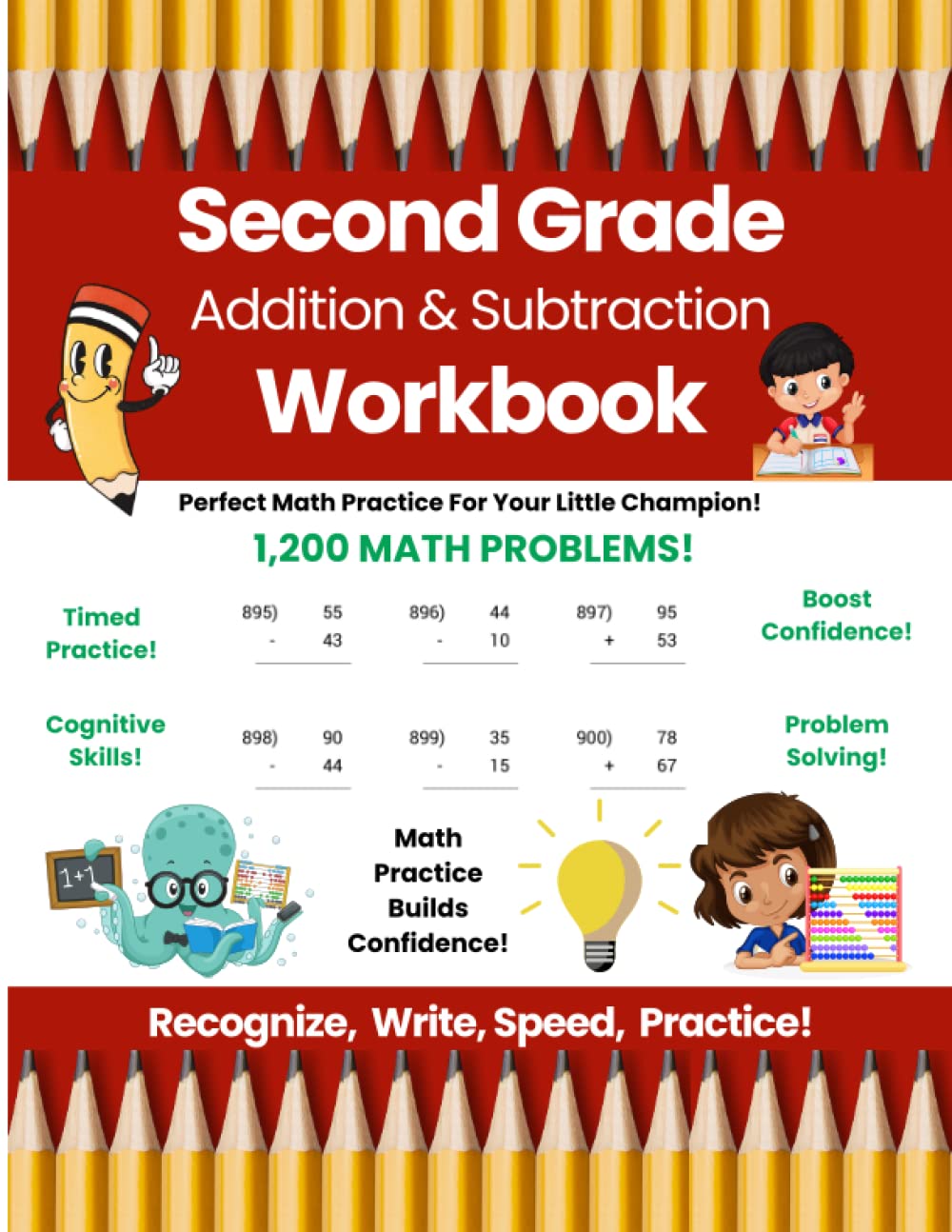 Second Grade Addition and Subtraction Workbook, STEM Math Workbook ...