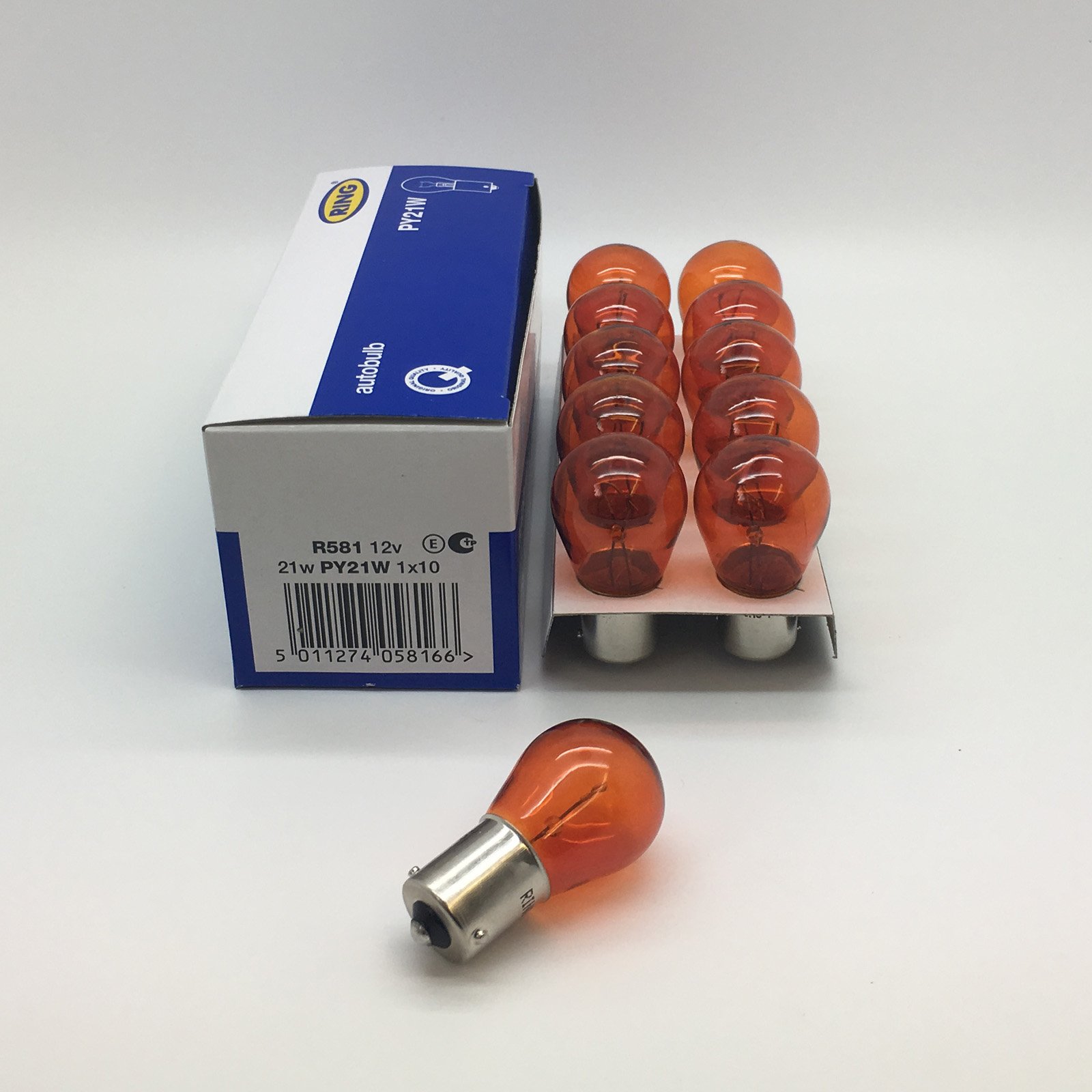 10 x Ring R581 PY21W BAU15S Amber Indicator Light Bulb 581 12v 21w ...