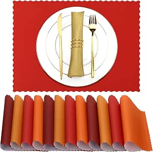 Amazon.com: Panelee 120 Pcs Fall Paper Placemats 10 x 14 in Disposable ...