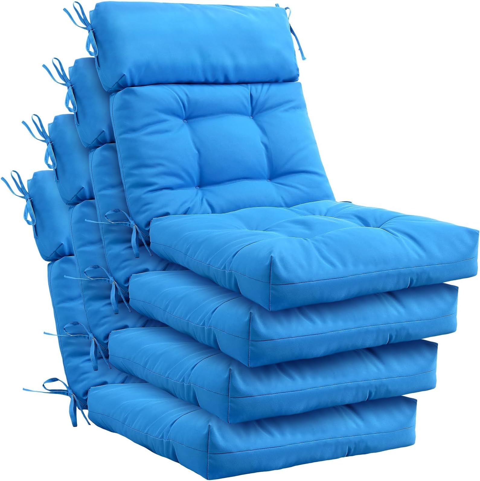 Amazon.com: Barydat 4 Pack High Back Chair Cushion Indoor Outdoor ...