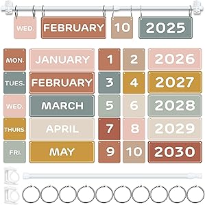 Amazon.com : Boho Flip Calendar for Classroom, Colorful Flip Calendar ...