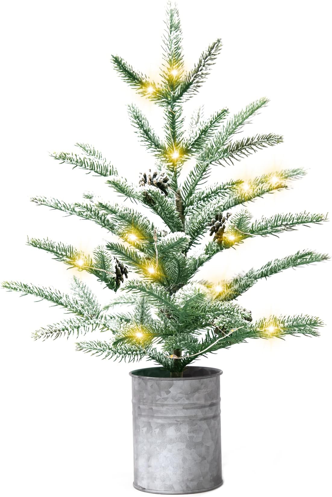 Amazon.com: MorTime 24 Inch Mini Artificial Christmas Tree with 50 LED ...