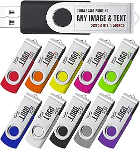 Amazon.com: Custom USB Flash Drives 4GB 1-500 Pack Personalized Thumb Drive with Logo, Text, or ...