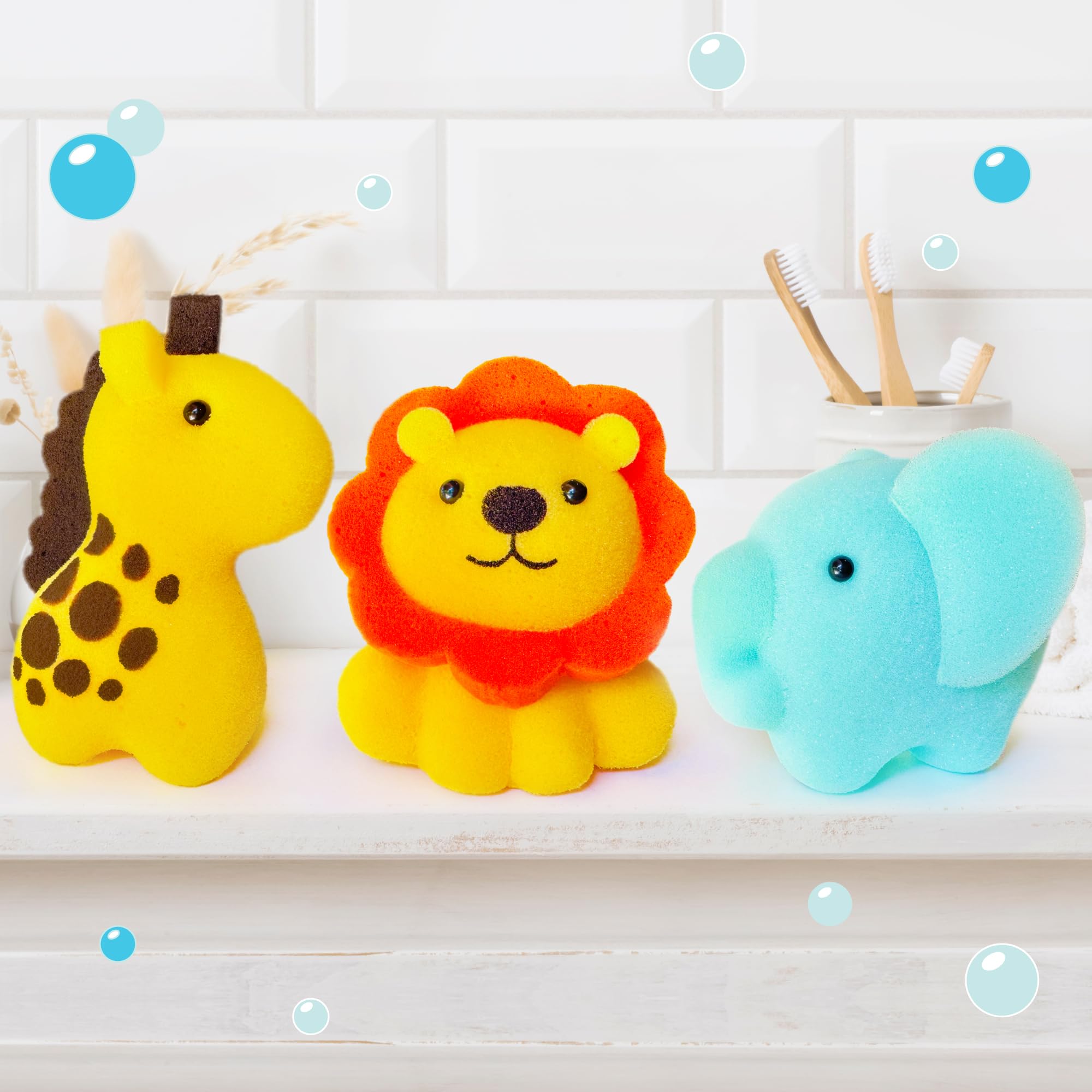 Amazon.com : Spongentle Baby Bath Sponge Gift Set - Animal Kingdom ...