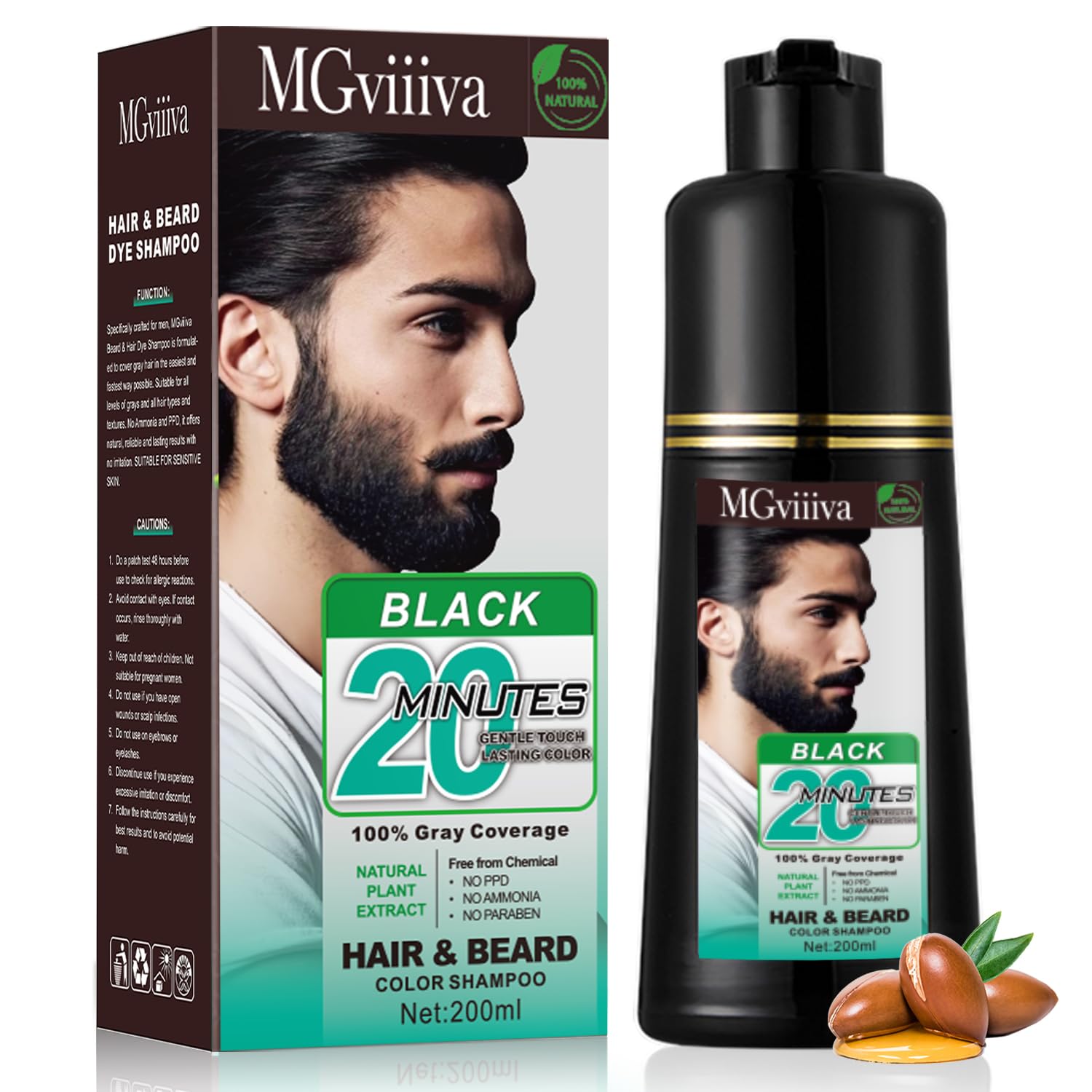 Amazon.com : Beard Dye for Men, Instant Black Beard Coloring for Gray ...