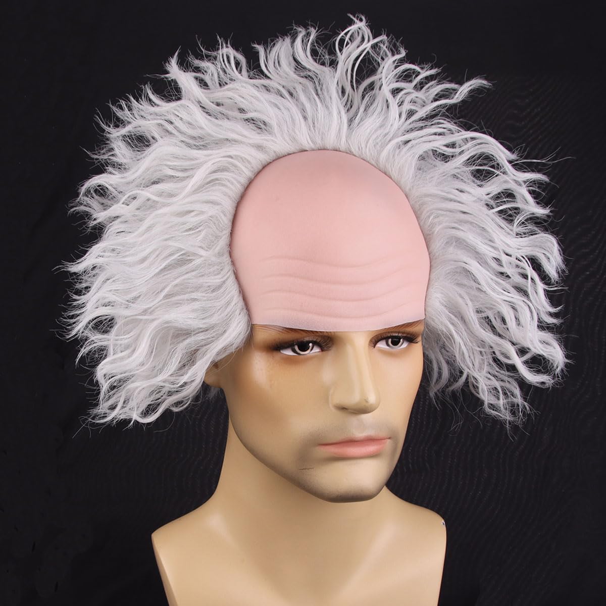 Snapklik.com : Grey Wig For Men Short Curly Spiky Silver Wig Male Guys ...
