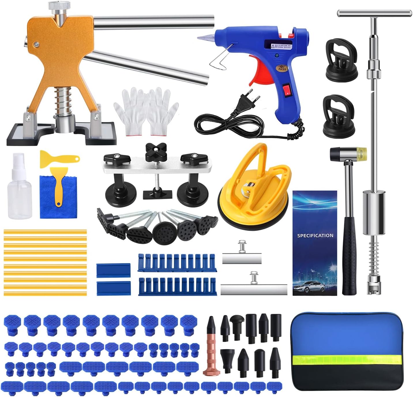Fybitlilian 97pcs Auto Reparatur Ausbeulwerkzeug Lackfreies Dent Puller ...