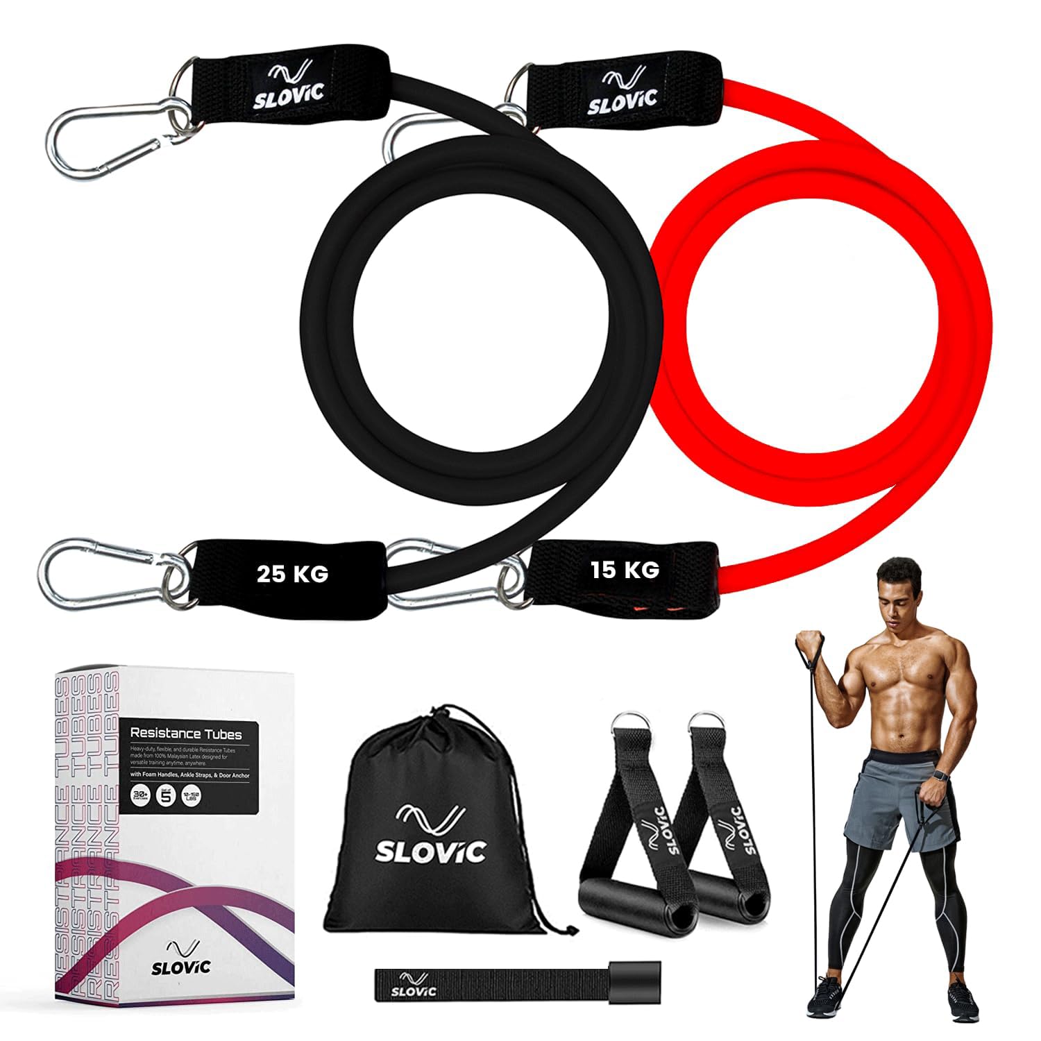 Buy Slovic Strength Training Combo | Malaysian Latex | Red & Black Tube ...