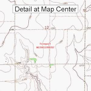 Amazon.com : USGS Topographic Quadrangle Map - Freeport, Kansas (Folded ...