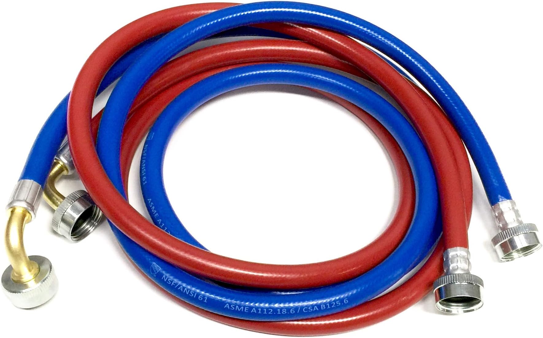 2-Pack PVC and Inside Nylon Braided Premium Washing Machine Hoses - 8 ...