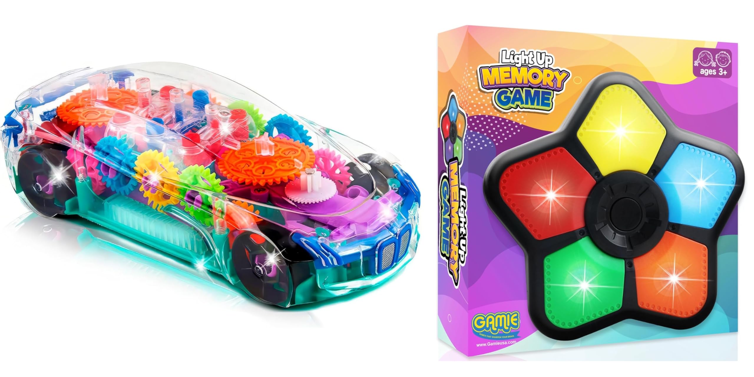 Amazon.com: ArtCreativity Light Up Transparent Sensory Car Toy for Kids ...
