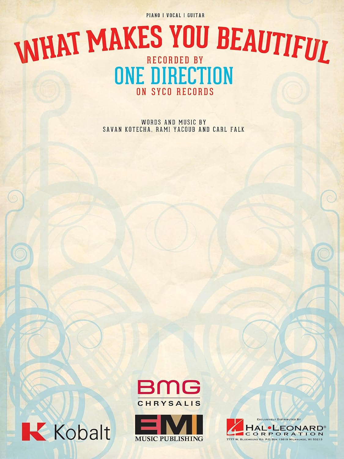 What Makes You Beautiful - One Direction (Piano Vocal Sheet Music ...