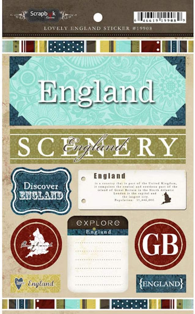 Amazon.com: Scrapbook Customs 19908 Exploring England Cardstock Stickers
