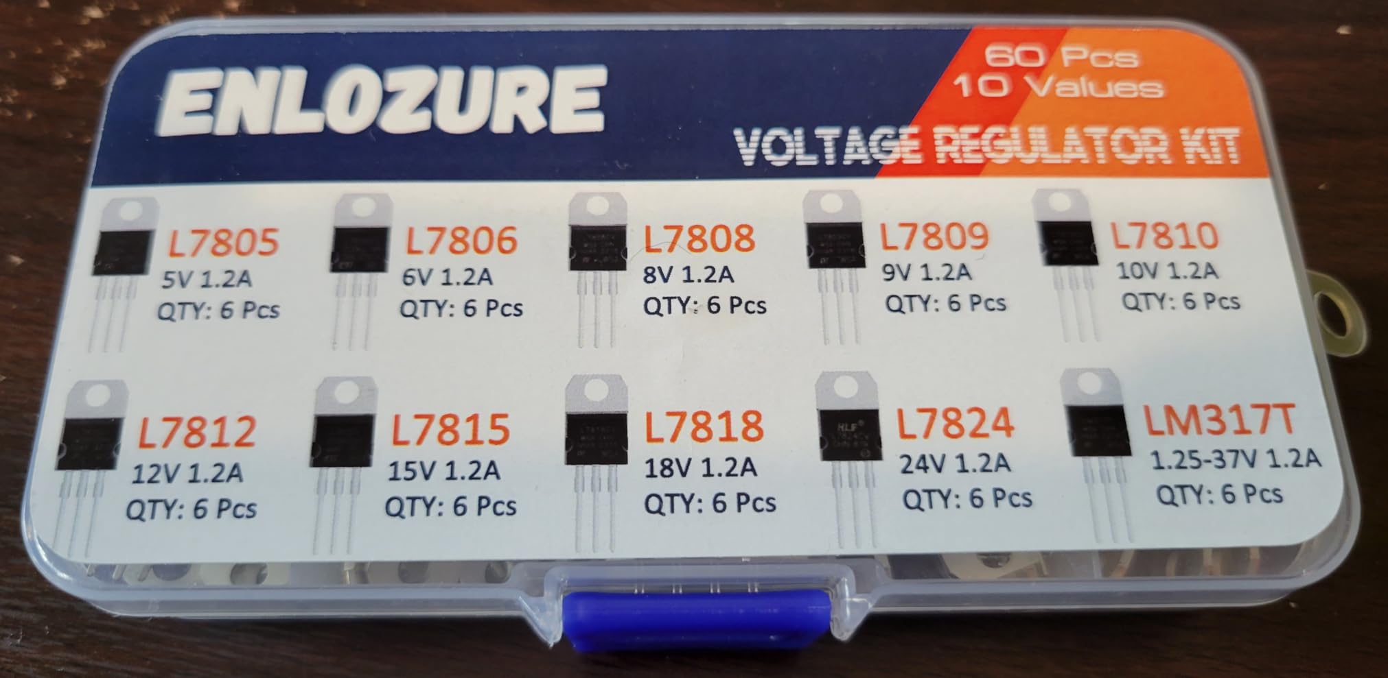 Amazon.com: ENLOZURE 10 Values 60 Pcs Voltage Regulator Assortment Kit ...