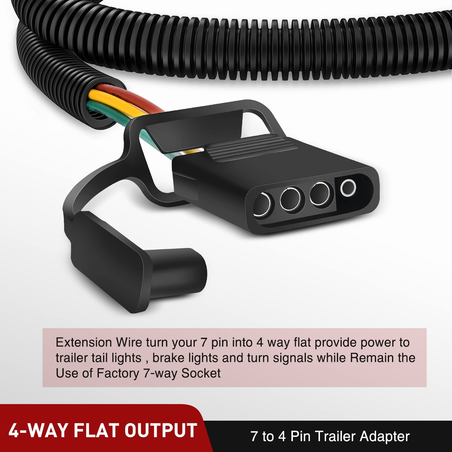 Snapklik.com : Nilight USCAR 7 Pin To 4-Pin Trailer Wiring Harness ...