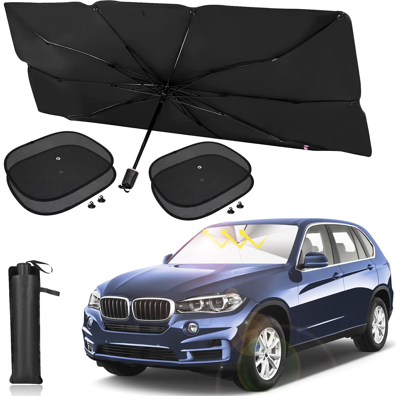 TOCOZOC Parasol de Coche, Parasol Retráctil para Parabrisas de Coche ...