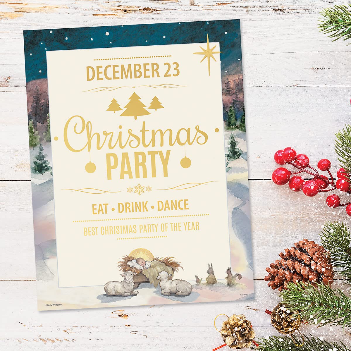 Snapklik.com : Christmas Tree Manger Stationery - Holiday Letters