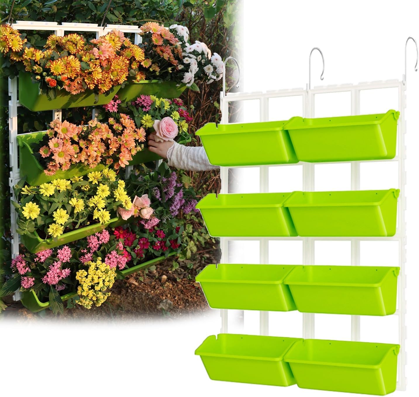 Amazon.com: Outdoor Large Hanging Planters Pot,fence Hanging Planters ...