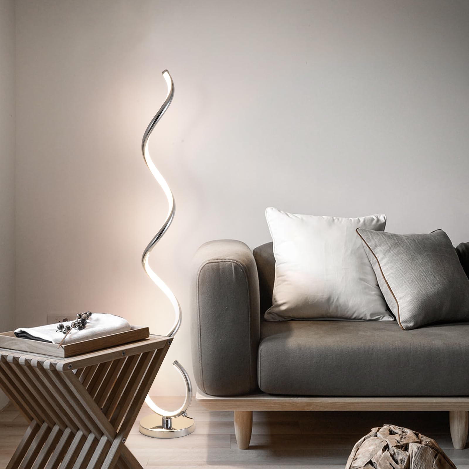 EIDISUNY Modern Floor Lamp for Living Room, LED Spiral Floor Lamps with ...