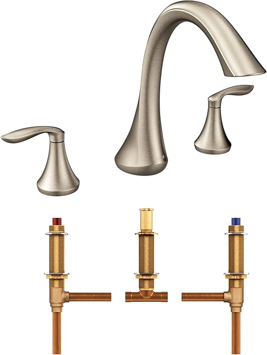 Moen T943BN Eva Two-Handle High-Arc Roman Tub Faucet without Valve ...
