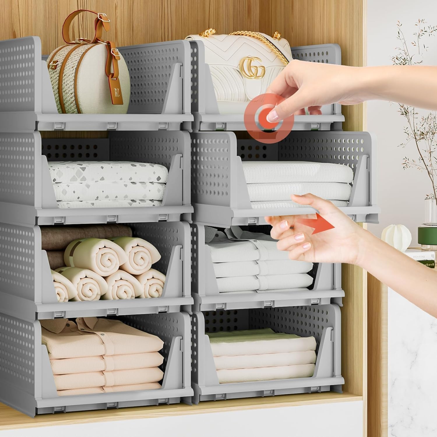 CLAPONE Clothes Organizer for Wardrobe Cupboard Organizer for Clothes ...