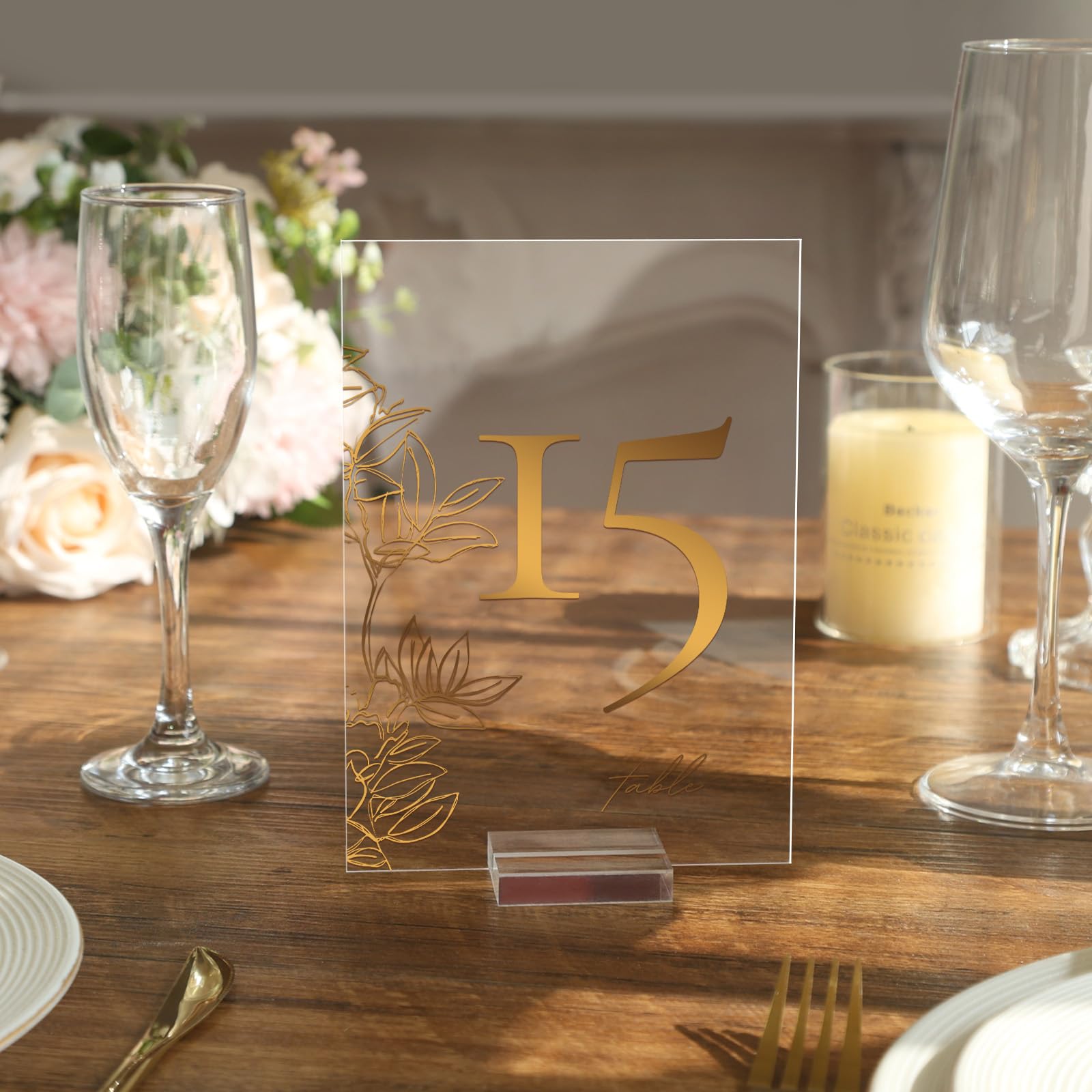 Table Number Holders Ulifestar Slot Sign Stand, Clear Slotted Stand ...