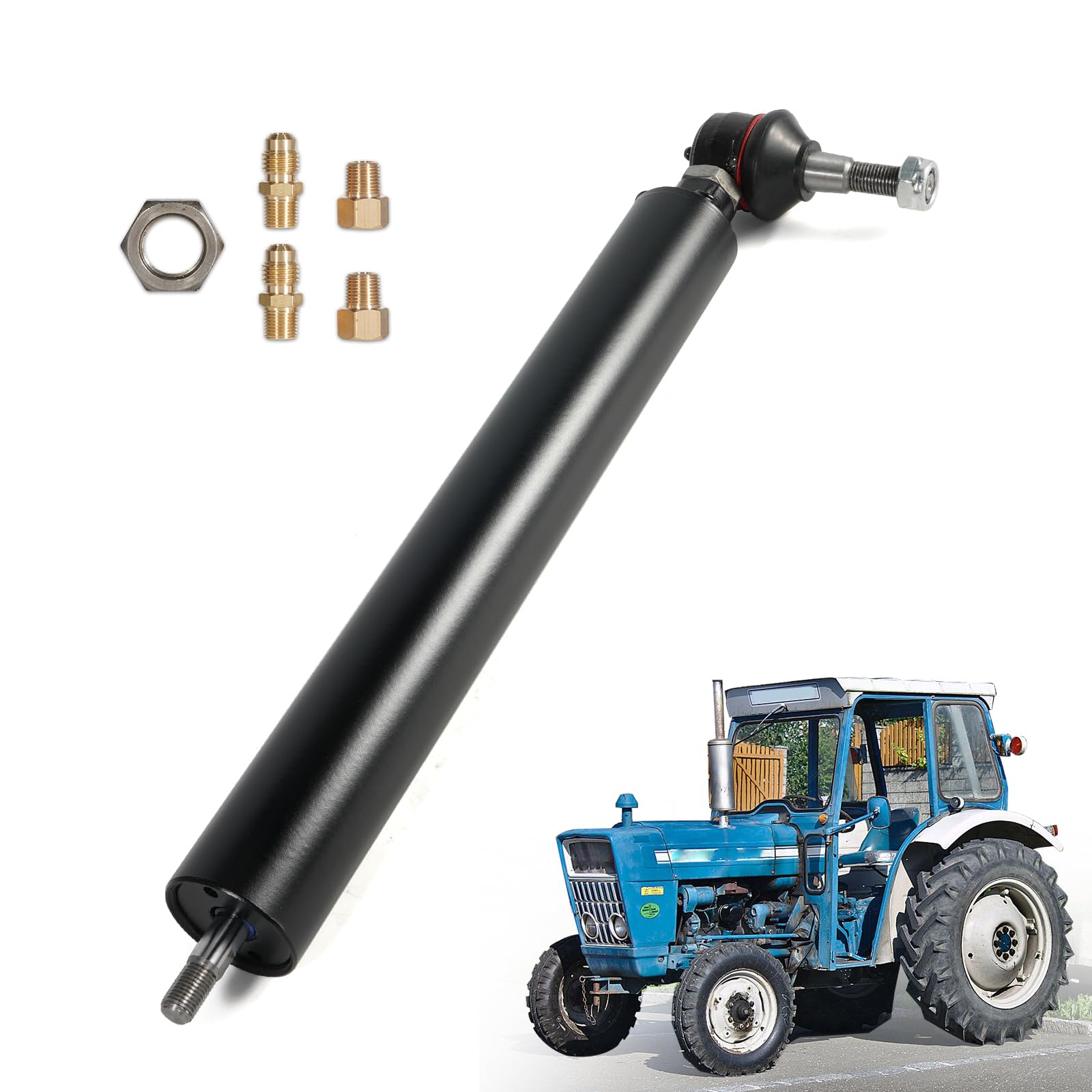 Amazon.com: loosoo E2NN3A540BA Power Steering Cylinder, 1/2" Rod, 7/16 ...