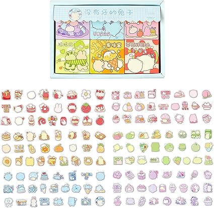 Amazon.com: 300PCS Cute Cartoon Rabbit Stickers Set - Kawaii Animal ...