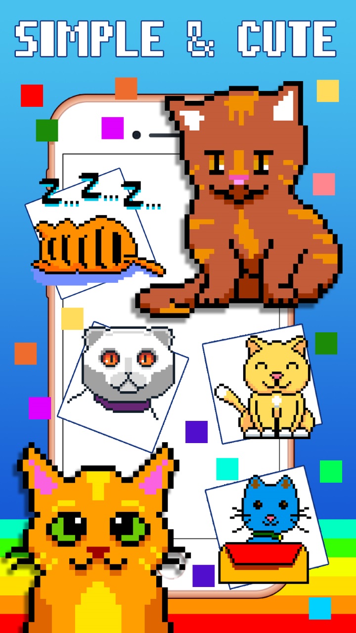 Cats - Coloring by Numbers Pixel Art - Sandbox - App on Amazon Appstore