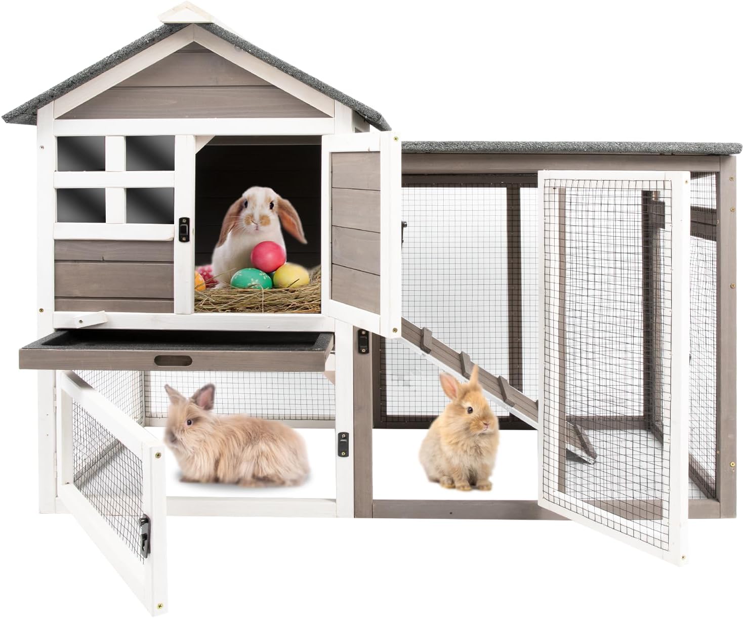 Amazon.com: petscosset Rabbit Hutch-Indoor Outdoor Rabbit Hutch with ...