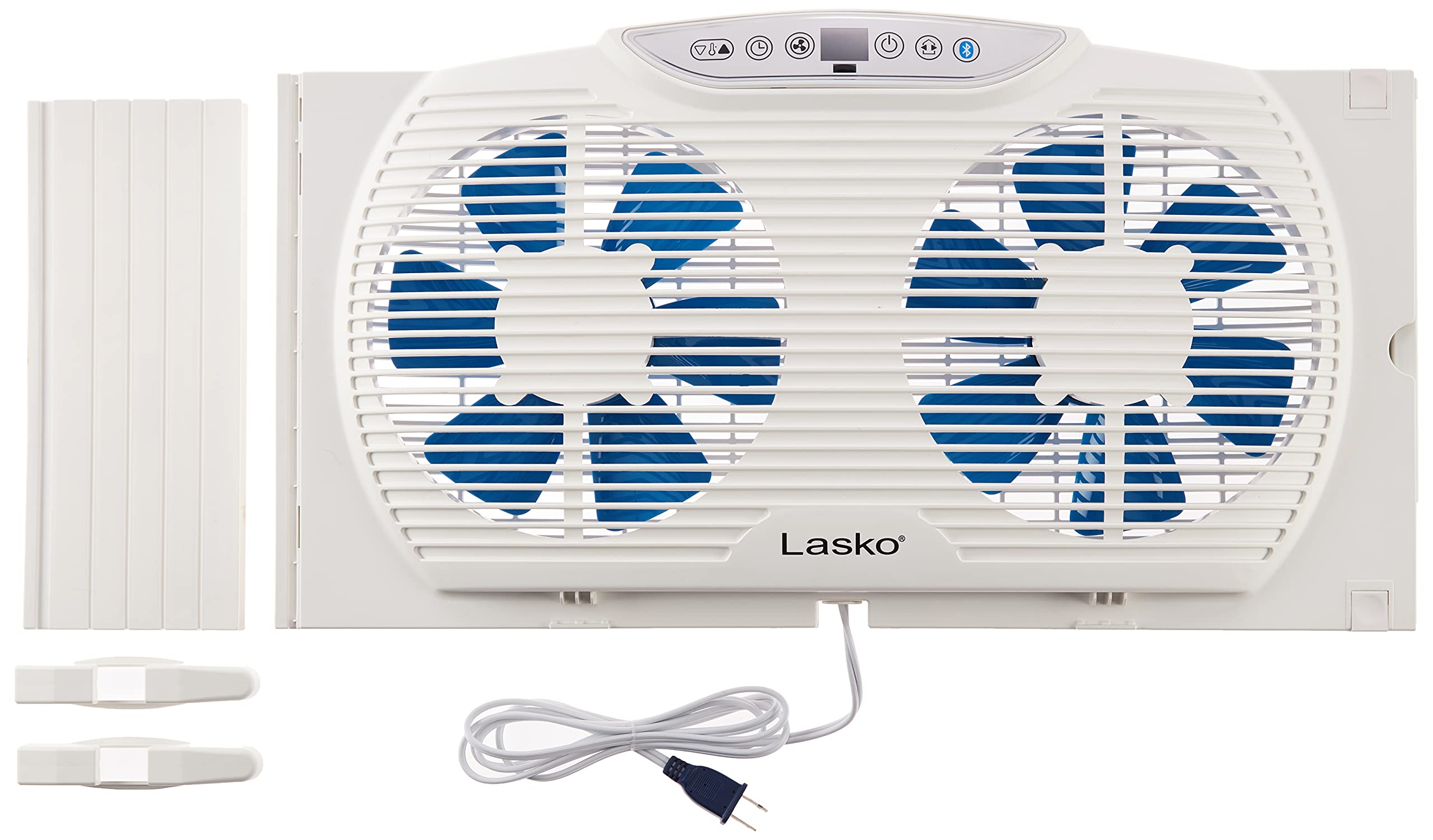 Lasko W09560 Bluetooth Enabled Twin 9-Inch Window Fan with Independent ...