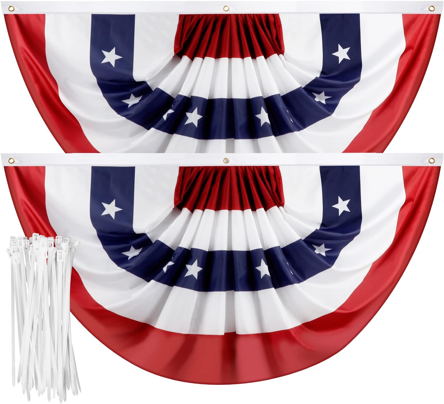 Amazon.com : 3 x 6 Feet American Pleated Fan Flag, USA Patriotic Half ...