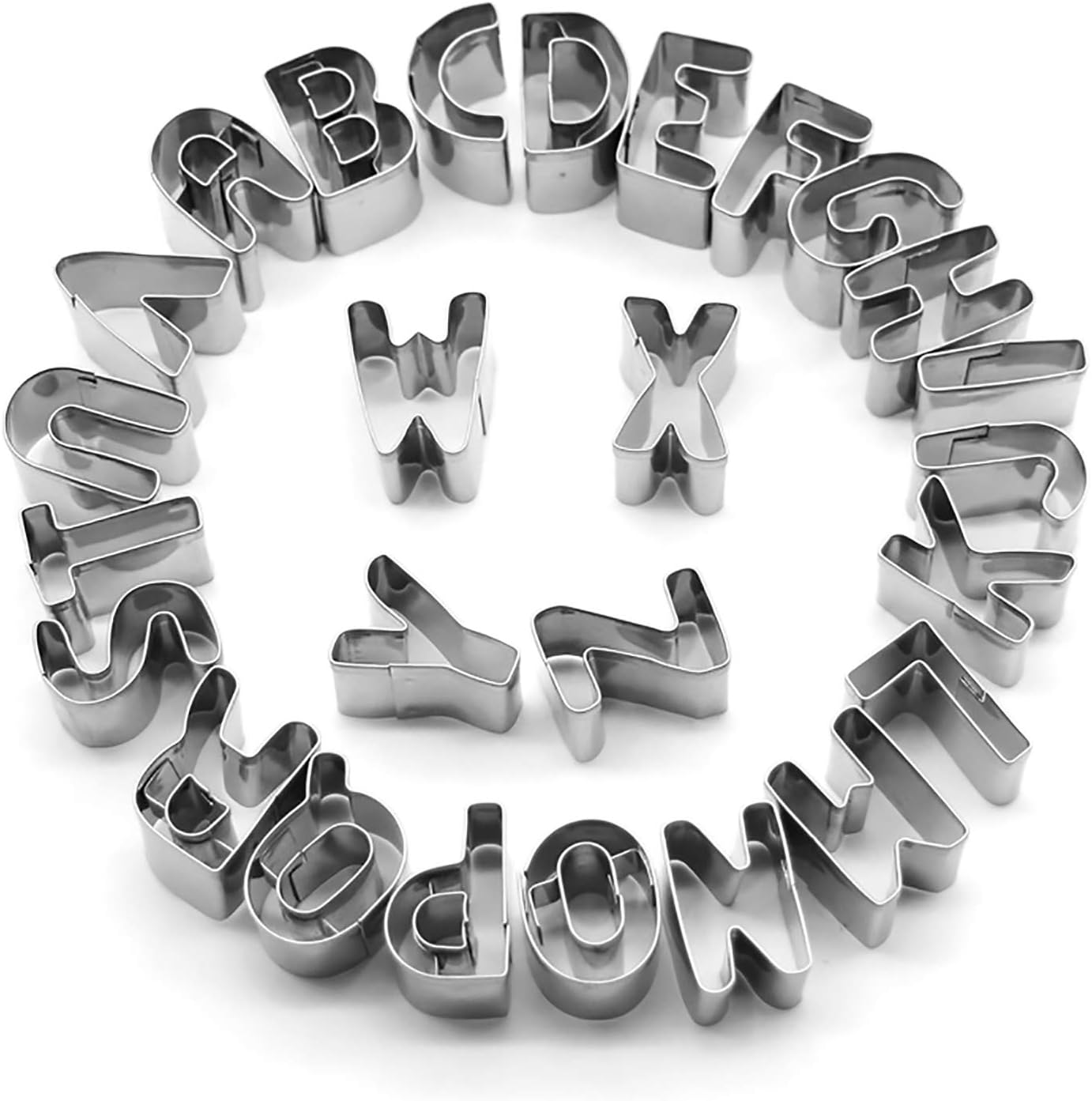 Amazon.com: Mini Alphabet Cookie Cutters Set, 26 Pcs Stainless Steel ...