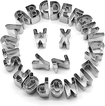 Amazon.com: Mini Alphabet Cookie Cutters Set, 26 Pcs Stainless Steel ...