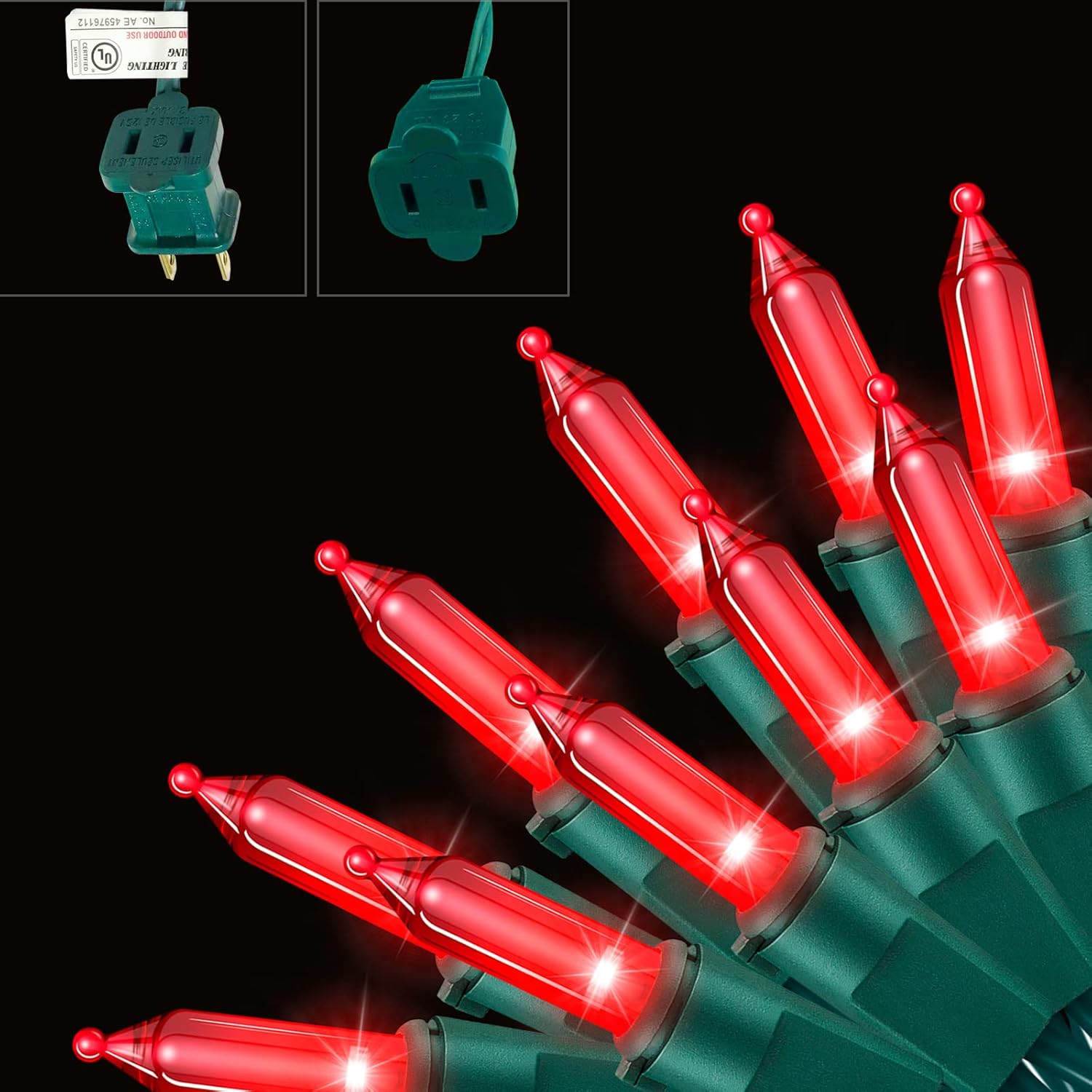 Amazon.com: XMASHOME 19.6ft Green Wire RED String Lights, 100 Count ...