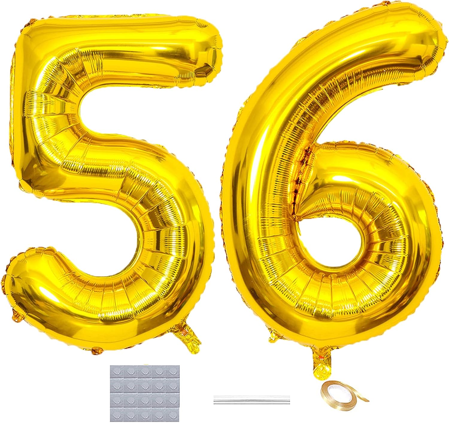 Amazon.com: Gold 56 Number Balloons 40 inch Jumbo Foil Balloons Prom ...