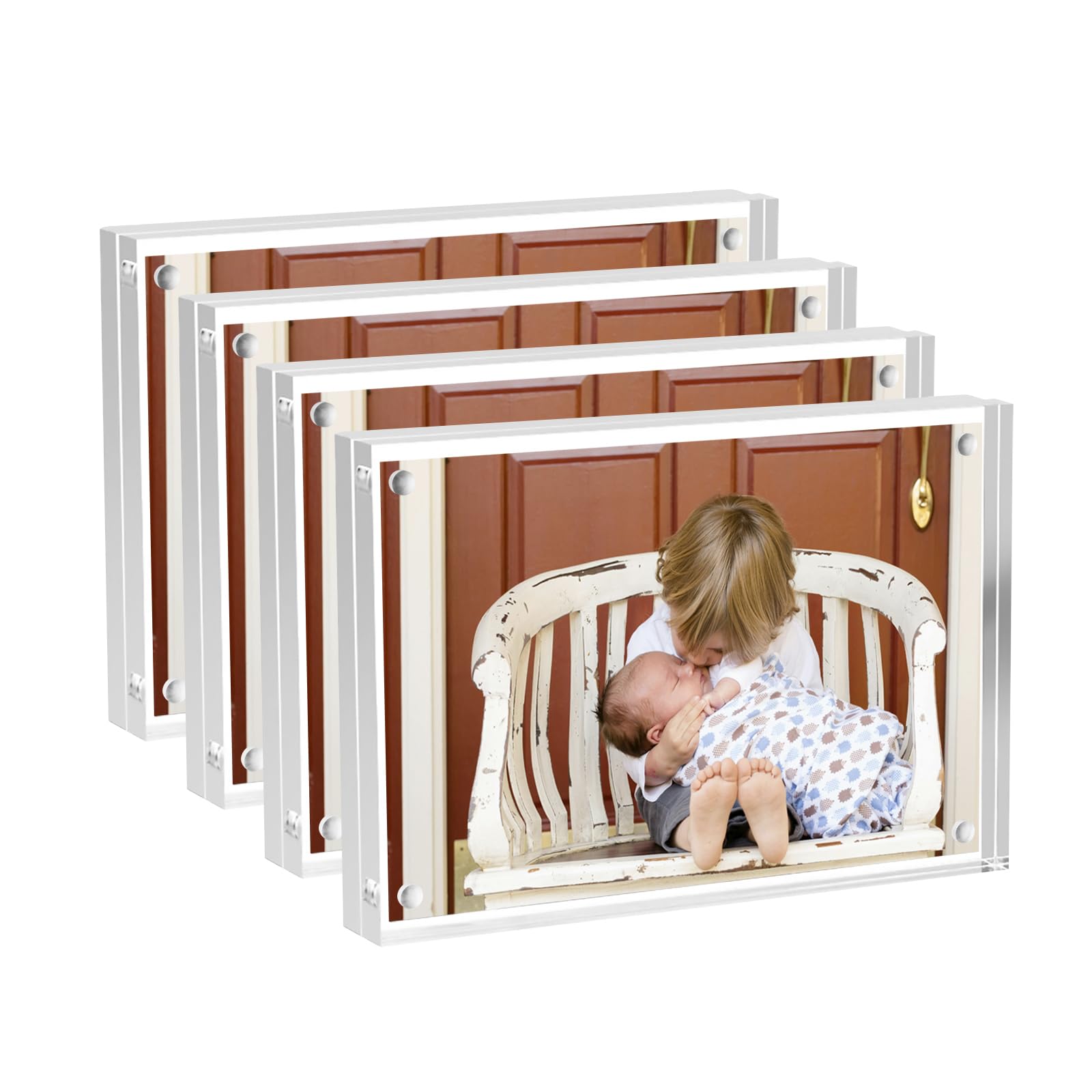 Amazon.com - Hexsonhoma 4 Pack Acrylic Photo Frames 3.5x5 Double Side ...