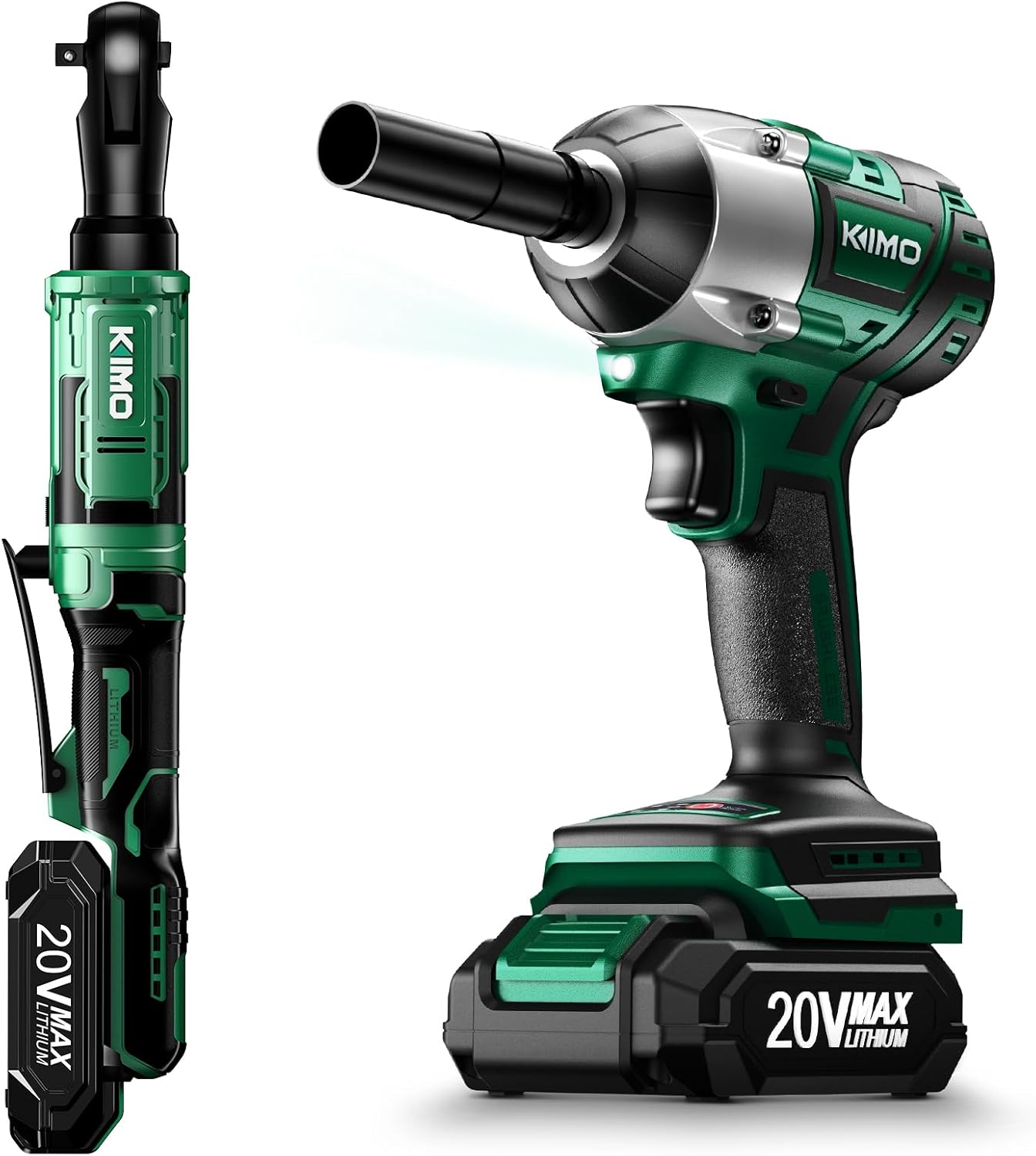 Amazon.com: KIMO 20V 3/8" Cordless Electric Ratchet Wrench Set, 74 Ft ...