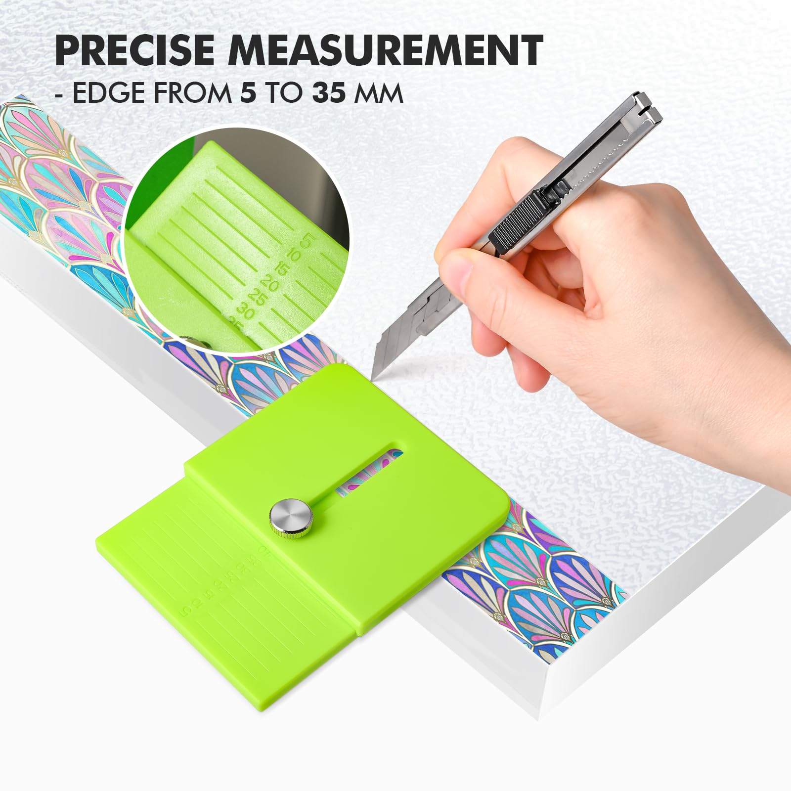 Snapklik.com : FOSHIO Green Edge Wrap Cutting Template Tool, 2 Pack ...