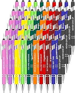 Amazon.com: Luxeviss 50 Pcs Inspirational Pens Bulk - Motivational Ink ...