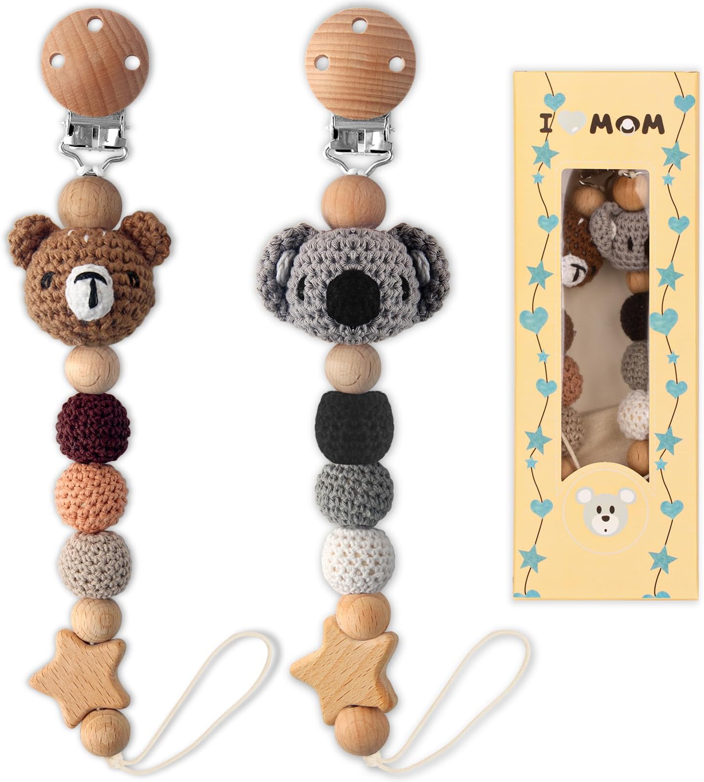 Amazon.com : LSTRAGY Pacifier Clip, 2 Pack Pacifier Clips for Boys and ...