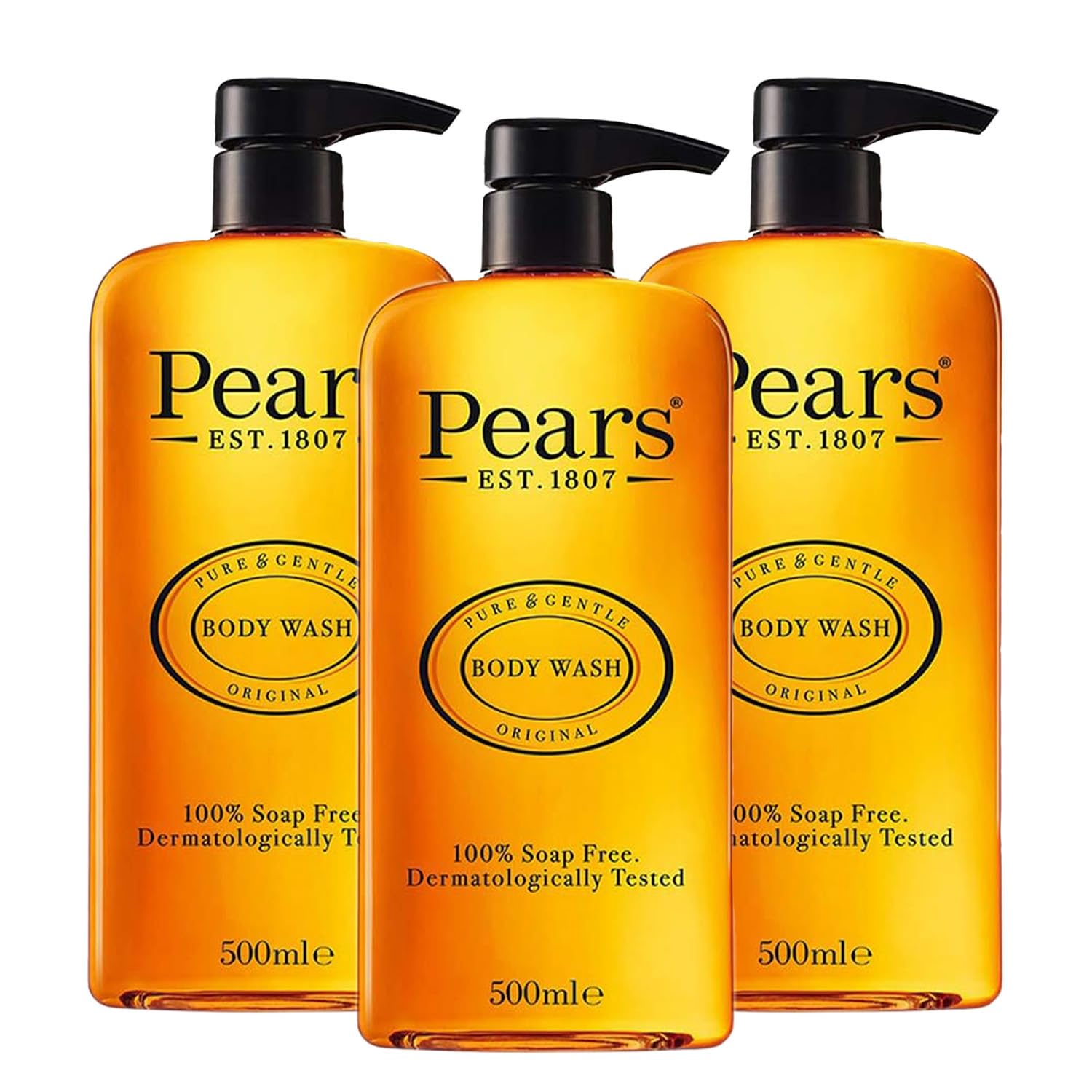 Pears Pure & Gentle Body Wash with 10x more moisturiser* 500ml (3 Pack ...